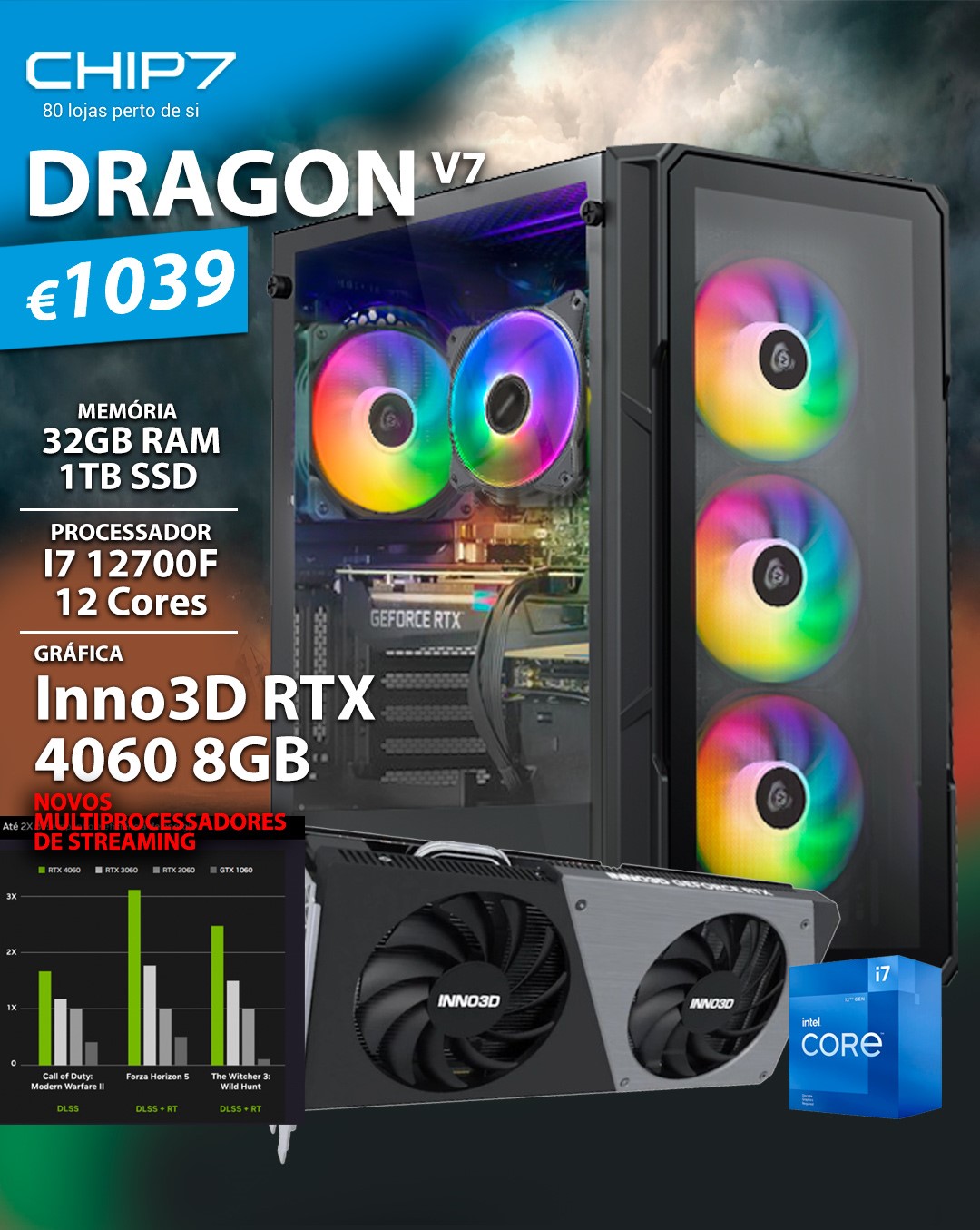 COMPUTADOR GAMING - I7 12700F / RTX 4060 8GB / 32GB RAM / 1TB SSD ...