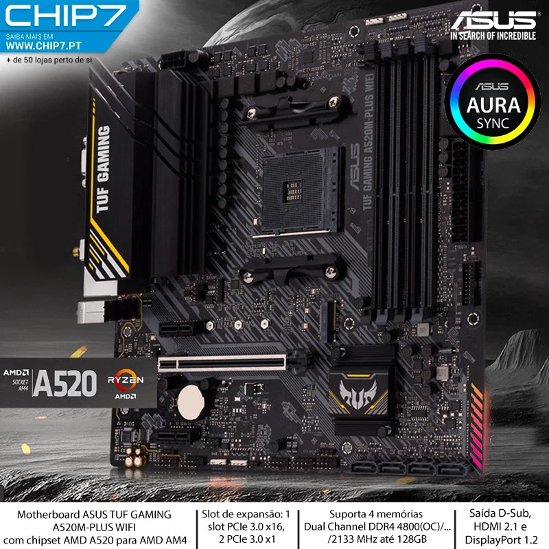 Motherboard Micro-ATX Asus TUF Gaming A520M-Plus II WiFi | CHIP7