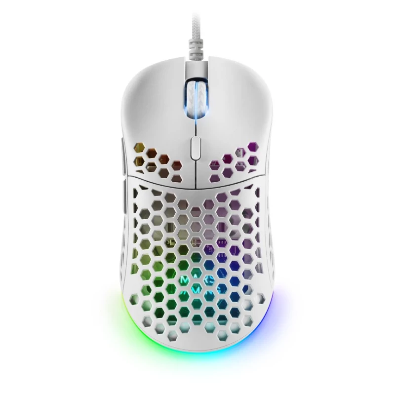 Rato Óptico Mars Gaming MM55 RGB 12800DPI Branco | CHIP7