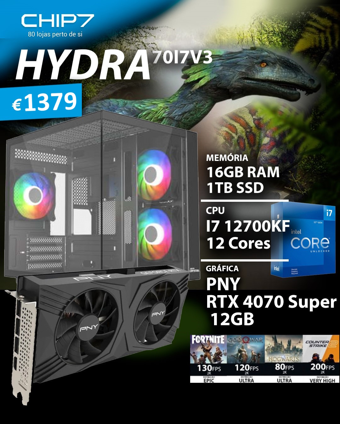 COMPUTADOR GAMING - I7 12700KF / RTX 4070 Super 12GB / 16GB RAM / 1TB ...
