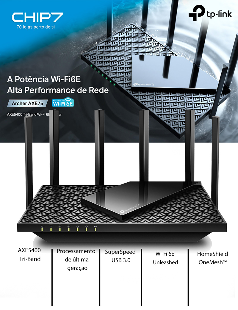 Router TP-LINK ARCHER AXE75 TRI-BAND GIGABIT WI-FI 6E | CHIP7