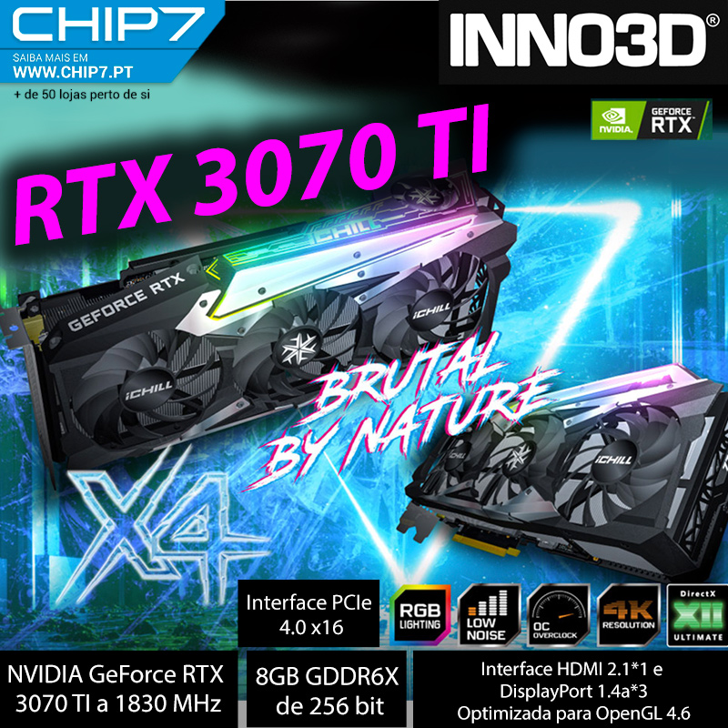 PLACA GRÁFICA INNO3D NVIDIA RTX 3070 TI ICHILL X4 8GB GDDR6X VGA GPU ...