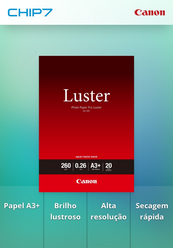 Luster Paper LU-101 - A3+ (Pack de 20 Folhas) | CHIP7