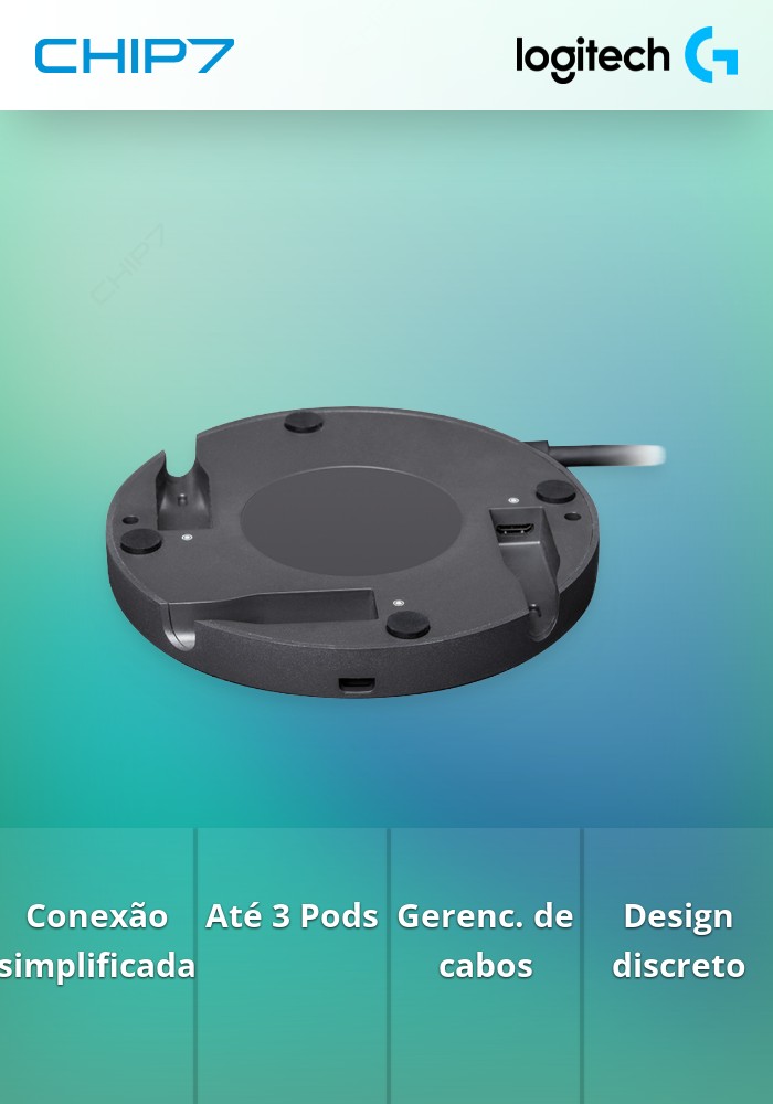 Adaptador de interface de microfone Logitech Rally Mic Pod Hub | CHIP7
