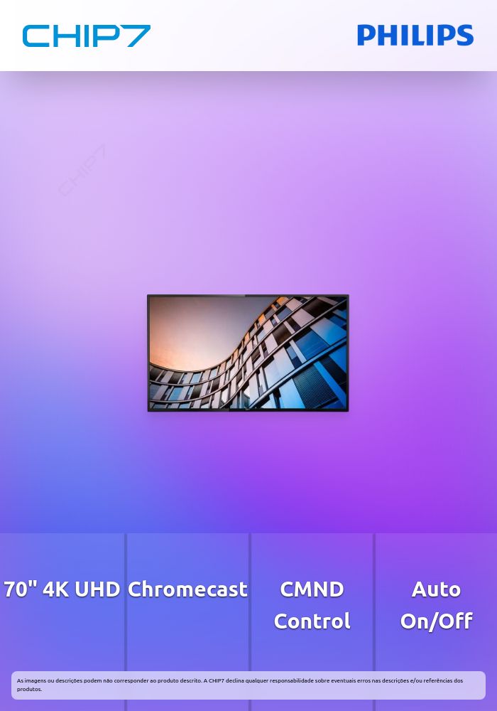 PHILIPS PRO TV 70" UHD 4K SMART TV HOSPITALITY CHROMECAST ANDROID ...