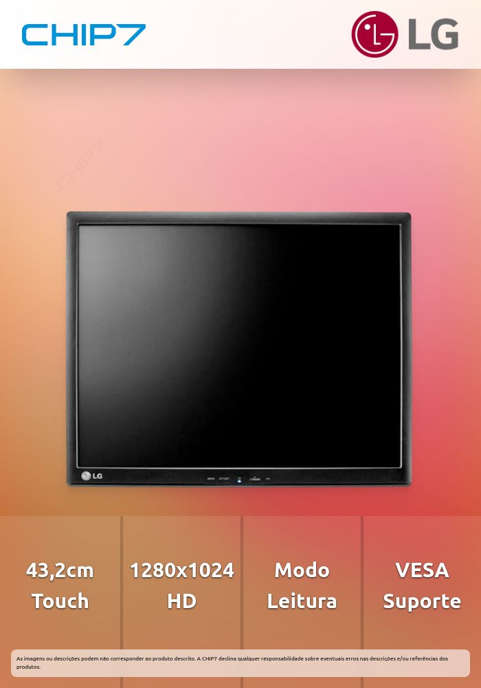Monitor LG - 17" HD Touch / 5ms - 17BR30T-B | CHIP7