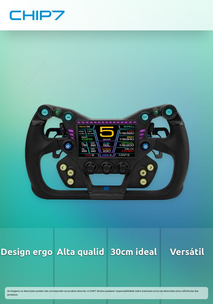 Volante Cube Controls GTX2 Grip (30cm) - Preto / Azul | CHIP7