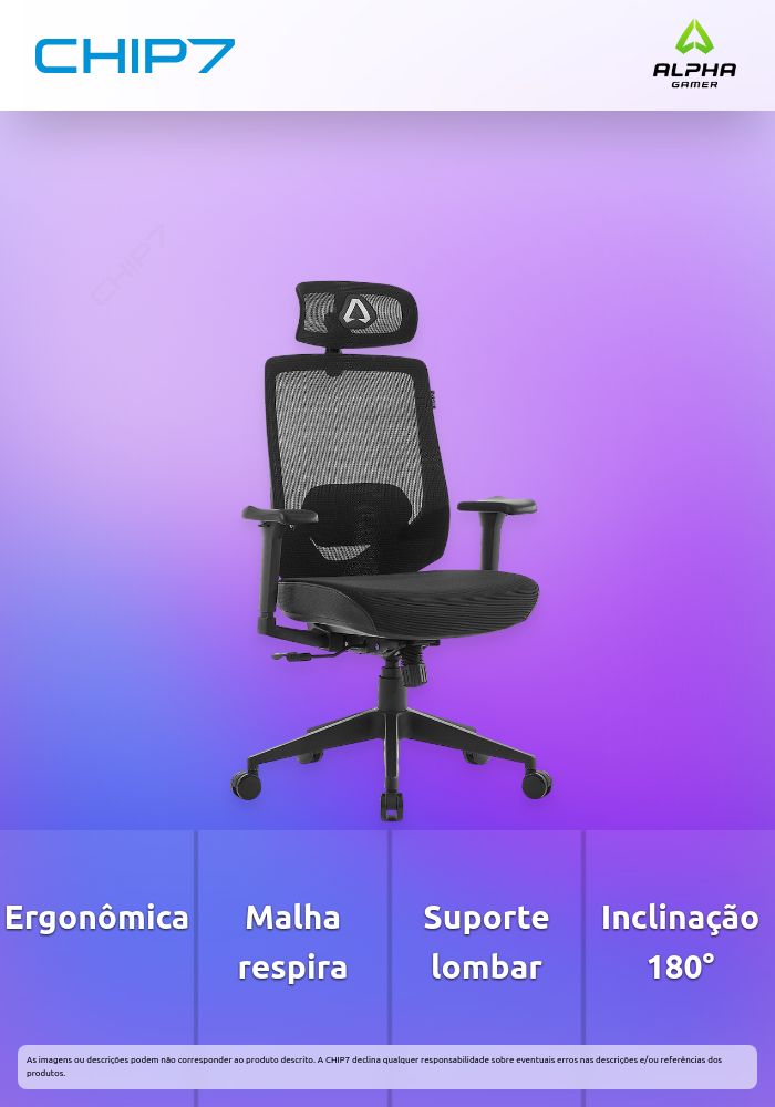 Alpha Gamer Stella Black - Cadeira em Malha | CHIP7