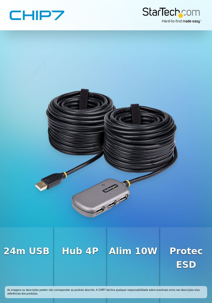 StarTech.com USB Extender Hub, 24m USB 2.0 Extension Cable with 4-Port ...