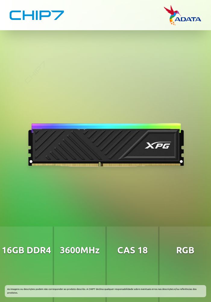 16GB DDR4 3600 M RAM 1X16GB CL18 ADATA SPECTRIX D35G | CHIP7