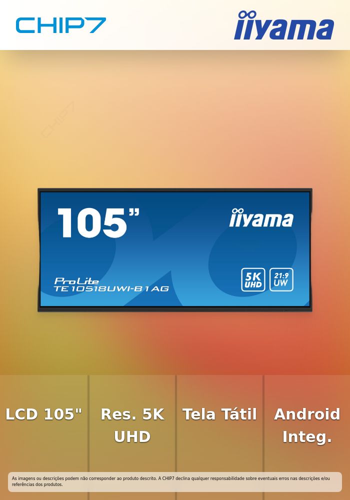 iiyama ProLite TE10518UWI-B1AG - 105" Classe Diagonal (104.6" visível) ecrã LCD com luz de fundo ...