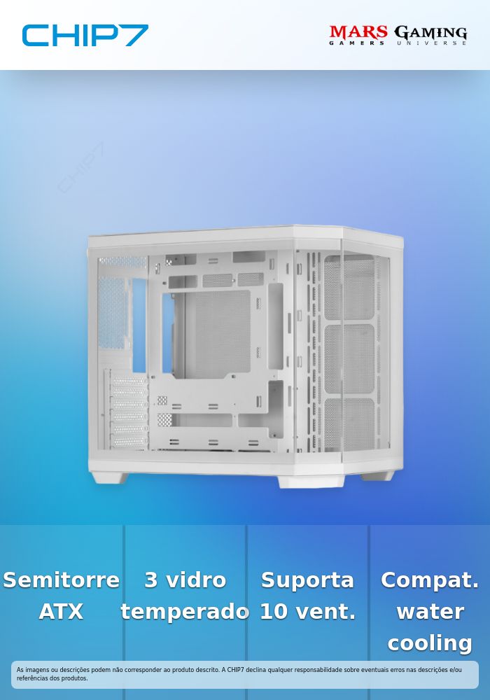 Caixa ATX Gaming Mars Gaming MC-3TCOREW – Semitorre ATX Vidro Temperado ...