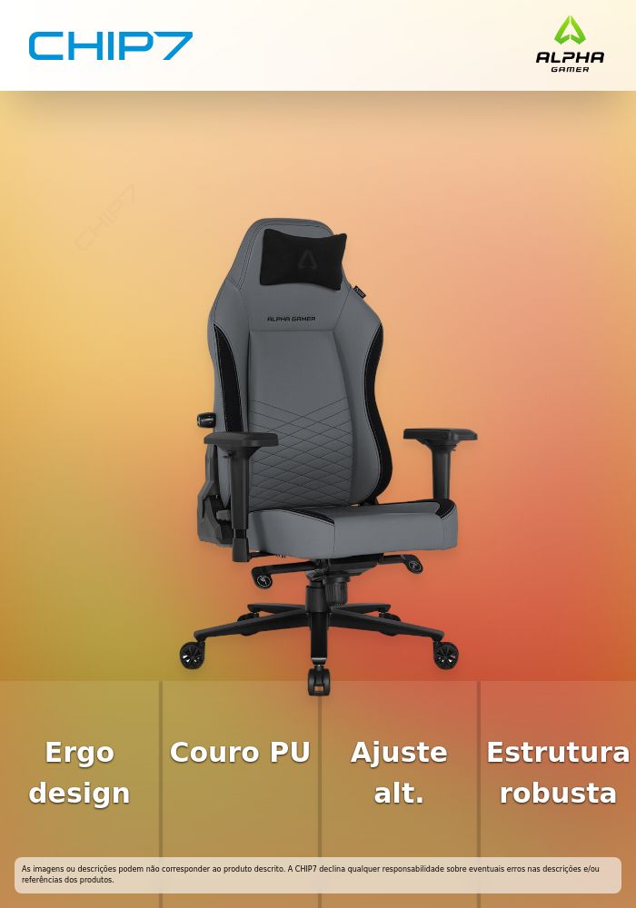 Alpha Gamer Alegra PU Leather Grey / Black V2 - Cadeira gaming | CHIP7