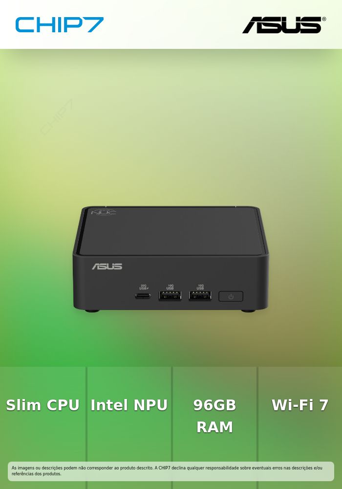 MINIPC Barebone Asus NUC 15 Pro Slim Kit - Intel Ultra 5 225H / NPU até ...