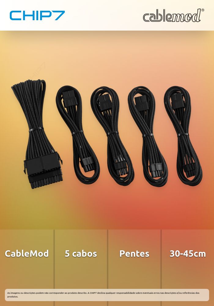 Kit de Expansão CableMod Classic ModMesh - 8+8 Series - Preto | CHIP7