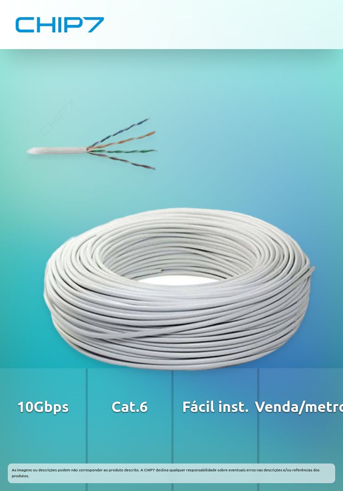 Cabo De Rede RJ45 Cat.6 Flexível, Ao Metro | CHIP7