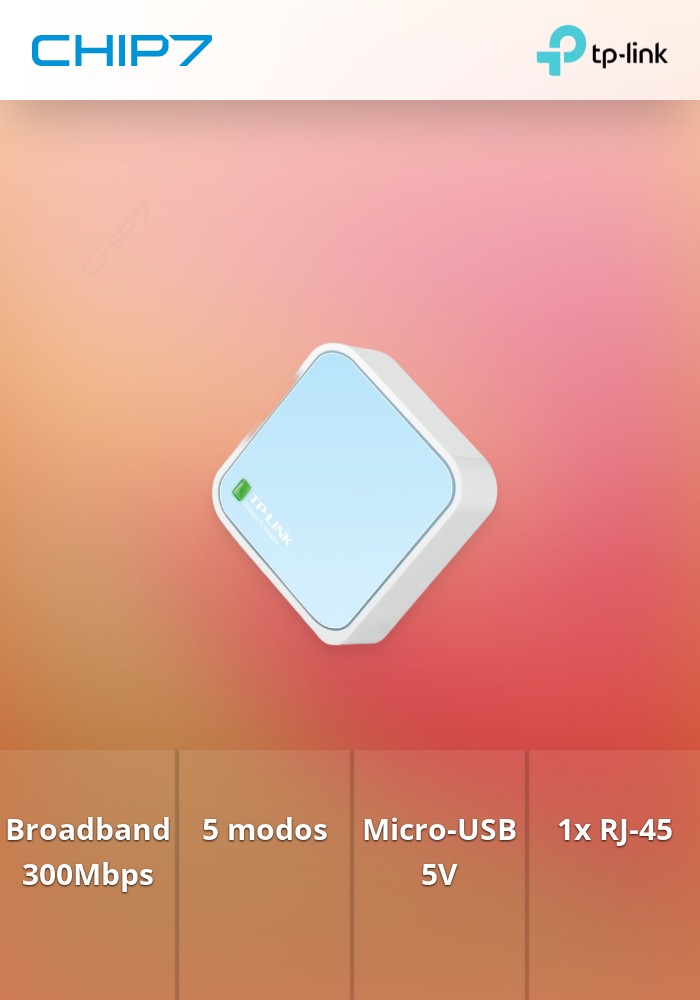 Mini Router Broadband, TL-WR802N, para modem ADSL/Cabo via RJ-45 com ...