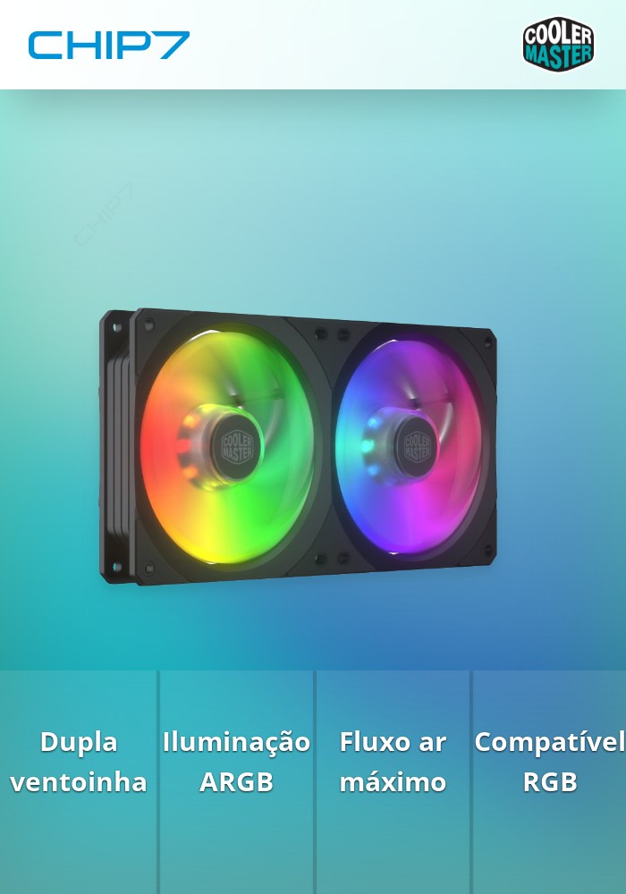 Ventoinha Cooler Master Dual SF240R ARGB 240x120mm Black - MFX-B2D2 ...