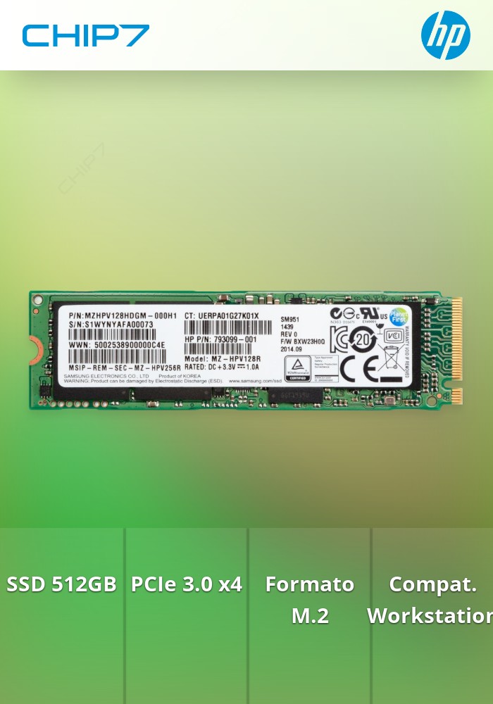 HP Z Turbo Drive - SSD - 512 GB - interna - M.2 - PCIe 3.0 x4 (NVMe ...