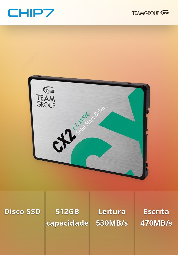 TEAM GROUP CX2 512GB SATA3 6Gb/s 2.5inch SSD 530/470 MB/s | CHIP7