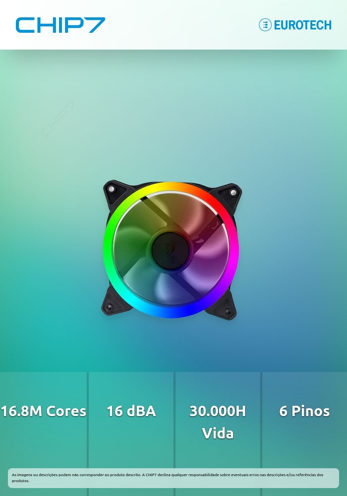 FAN ARGB RING LED 120MM FICHA 6PIN | CHIP7