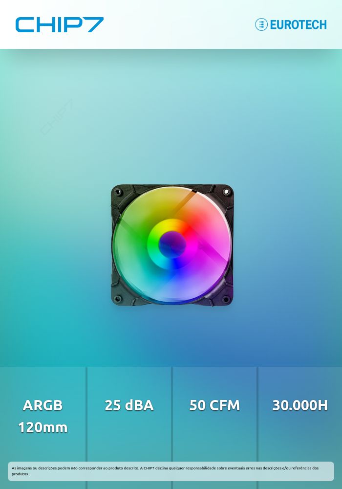 FAN ARGB LED CENTRO 120MM FICHA 6PIN | CHIP7