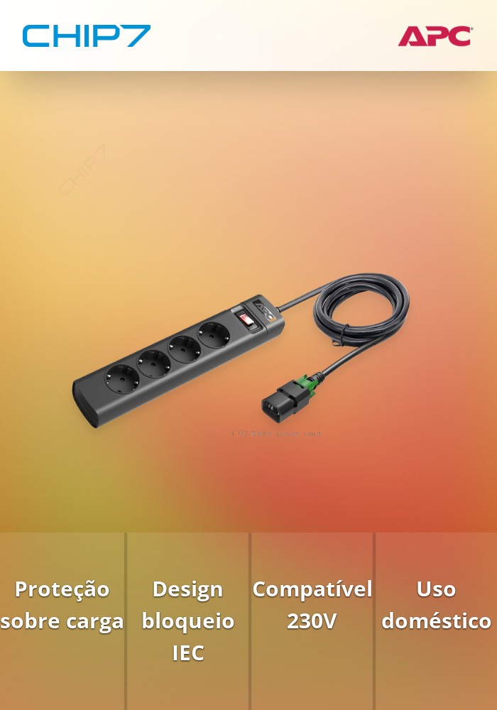 APC UPS Power Strip, Locking IEC C14 TO 4 Outlet Schutzkontakt (CEE 7/3 ...