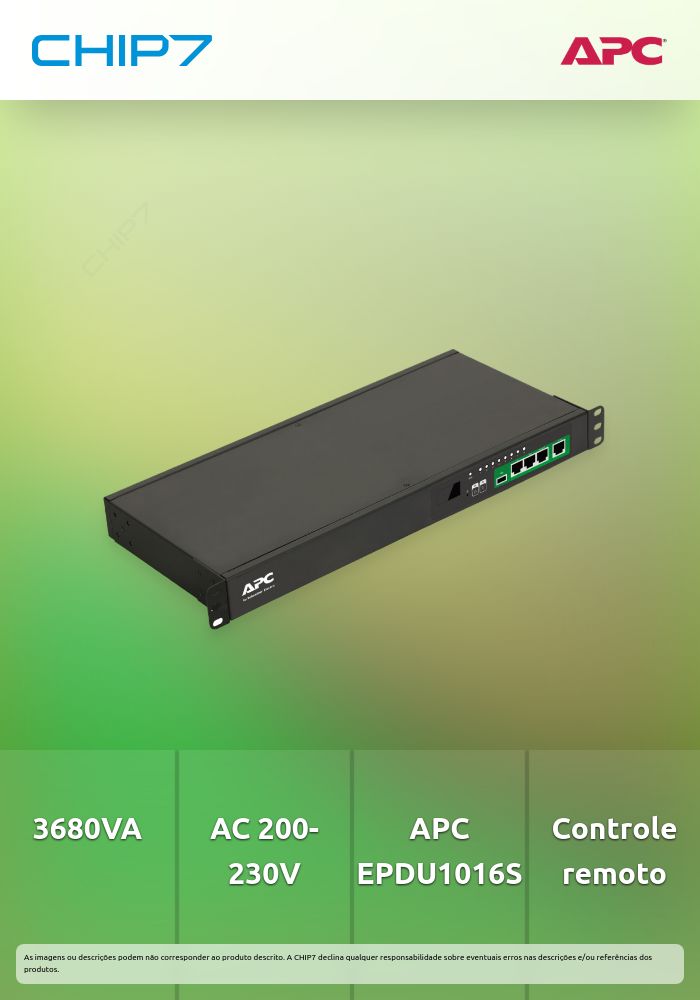Unidade de distribuição de potência APC Easy Switched EPDU1016S 3680VA ...