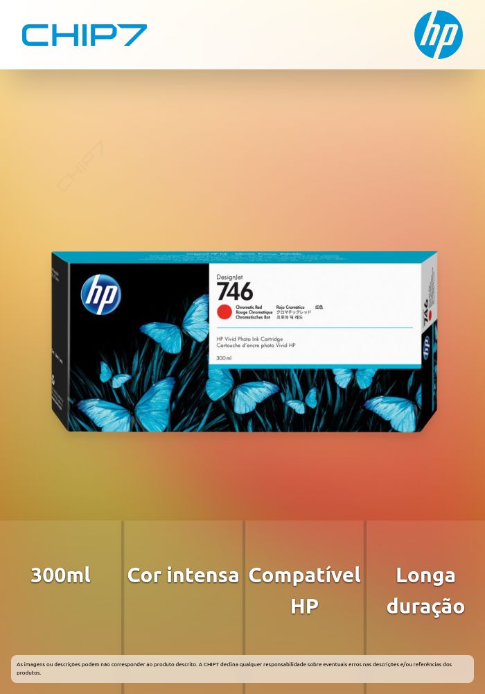 HP 746 300-ml Chromatic Red DesignJet Ink Cartridge | CHIP7
