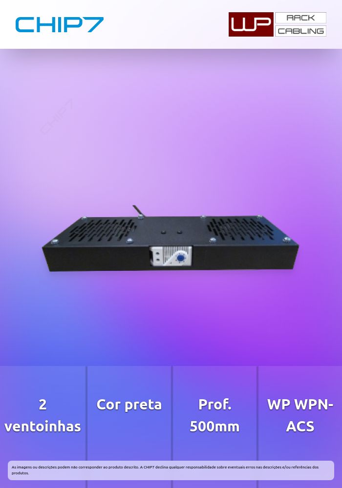 WP RACK COOLING FAN TRAY P/RWB SERIES 5000MM 2xFANS & TERMOSTATO BLACK ...