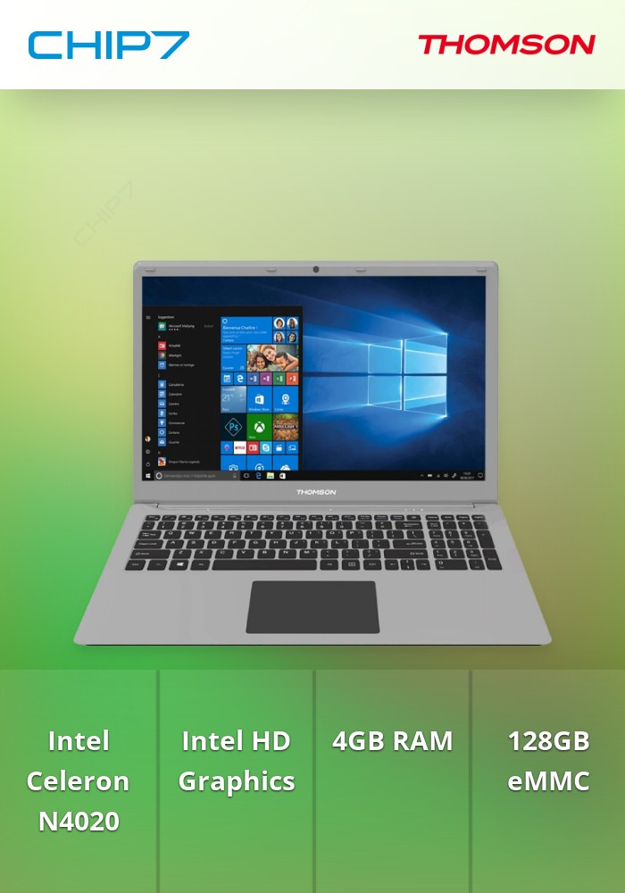 THOMSON NEO 15C NOTEBOOK CELERON N4020 4GB 128GB 15.6" WIN 10 S SILVER ...