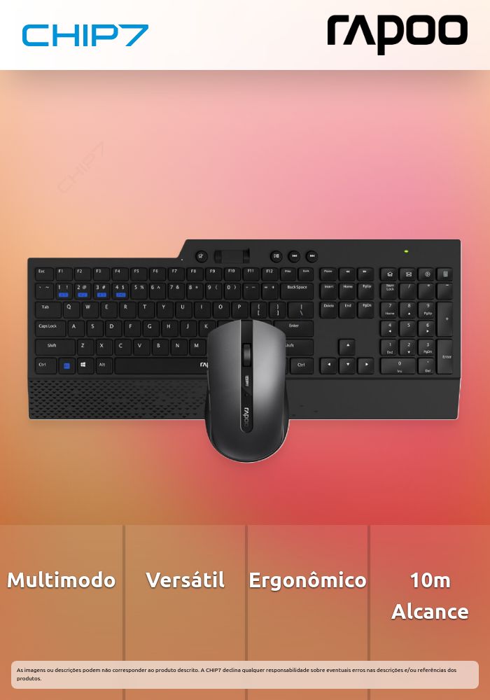 RAPOO 8200T MULTI-MODE WIRELESS DESKTOP COMBO SET (KEYBOARD + MOUSE ...