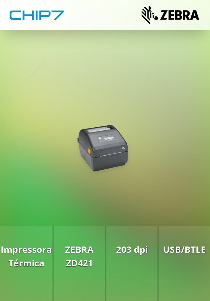 ZEBRA DIRECT THERMAL PRINTER ZD421 203 DPI USB HOST PROMO FIM STOCK | CHIP7