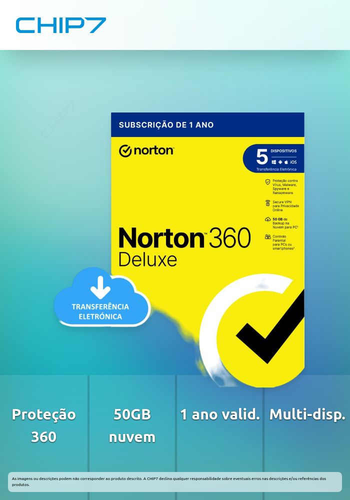 Pack 4 unid. NORTON 360 DELUXE 50GB PO 1 USER 5 DEVICE 12MO DRMKEY FTP ...