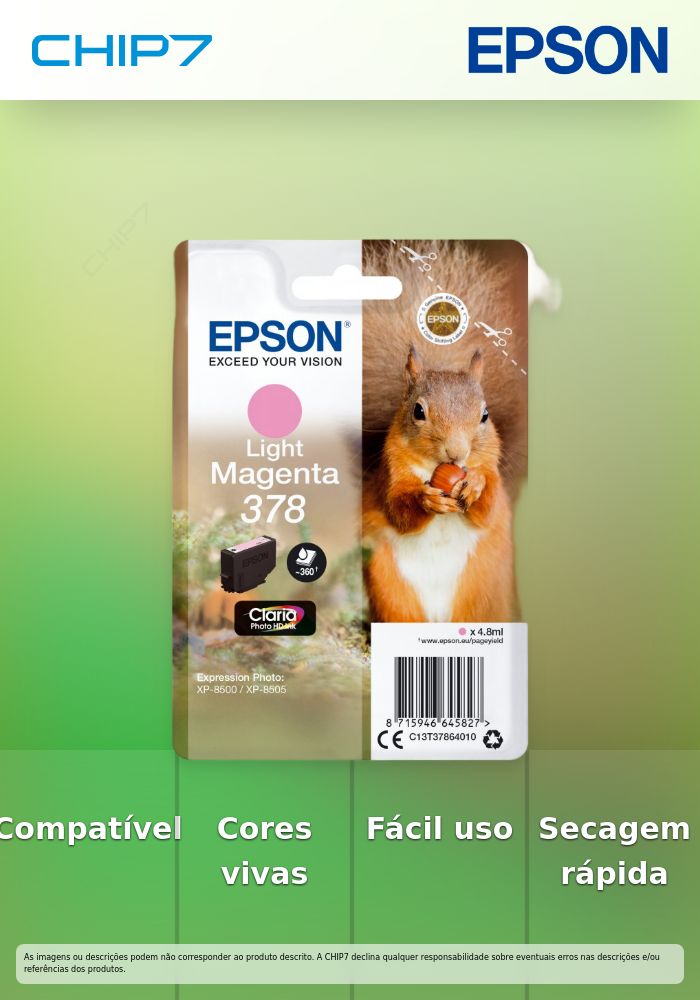Tinteiro EPSON 378 Magenta Claro - Expression Photo XP-8500/8600/15000 ...
