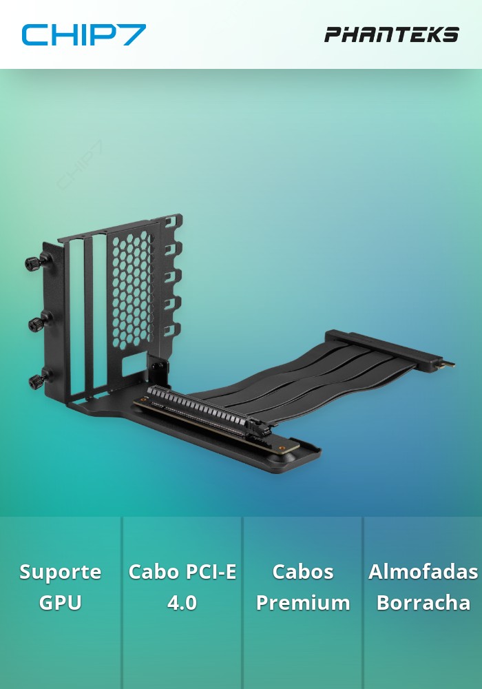 CPU Bracket Phanteks+Cabo PCI-E 4.0x16 Fita Riser 22cm Pret | CHIP7