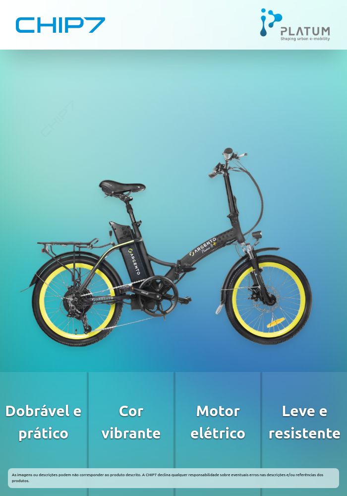 Bicicleta Elétrica Dobrável Piuma-S+ Amarela | CHIP7