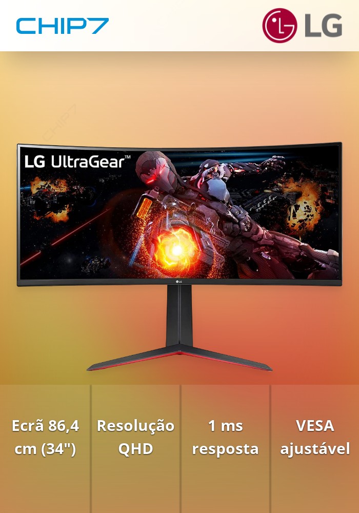Monitor LG - 34" 2K Quad HD VA Curvo / 160Hz / 1ms / HDMI DP / HAS ...