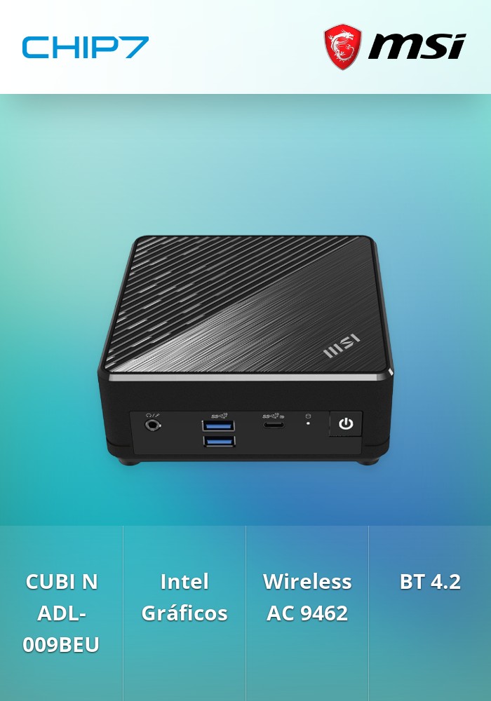Mini PC MSI - N100 / Intel UMA Graphics / Wireless AC 9462 / BT 4.2 ...