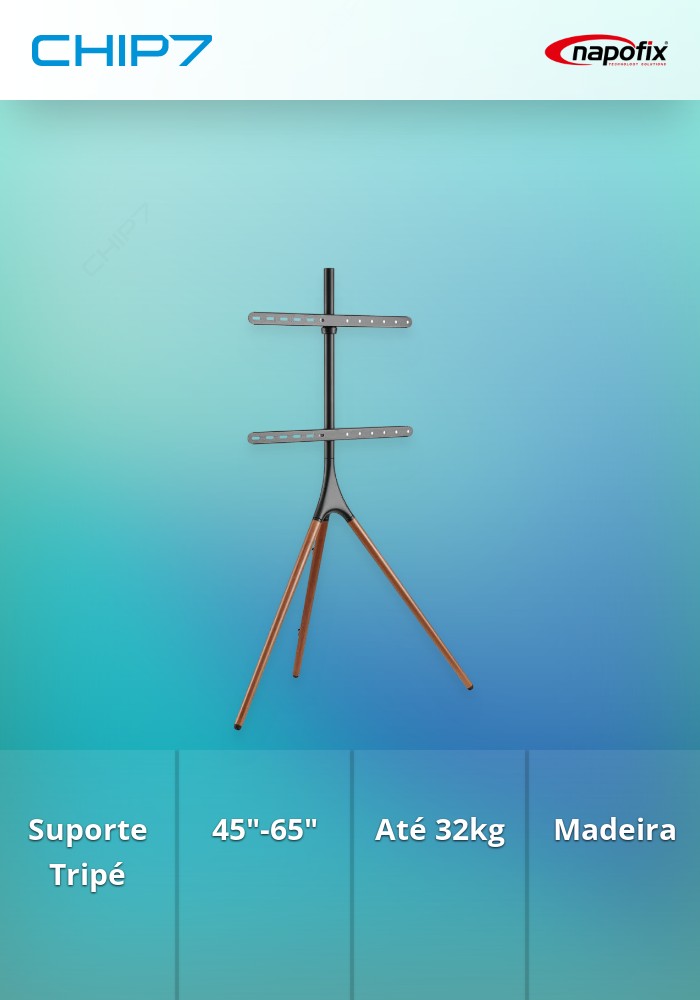 Suporte de Chão NAPOFIX Tripé 45" a 65" - FMT600F | CHIP7