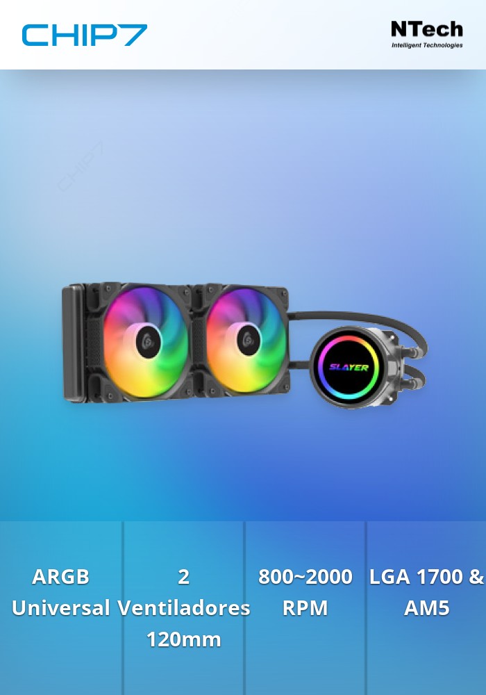 Water Cooler CPU NTech SLAYER RX 240 S ARGB+AUTO RGB AM5/LGA1700 AMD ...