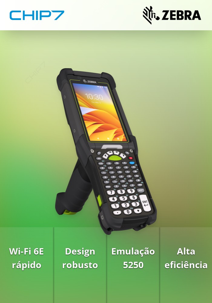 Computador móvel Zebra MC9400 Wi-Fi 6E emulação de 53 teclas 5250 | CHIP7