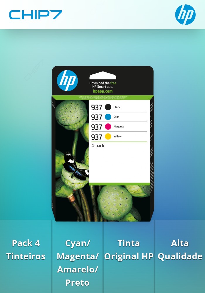 Tinteiro HP 937 CMYK Original Pack 4 | CHIP7