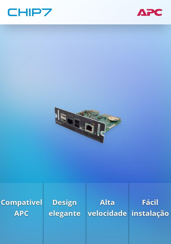 Cartão de Rede APC AP9643 | Preto | CHIP7