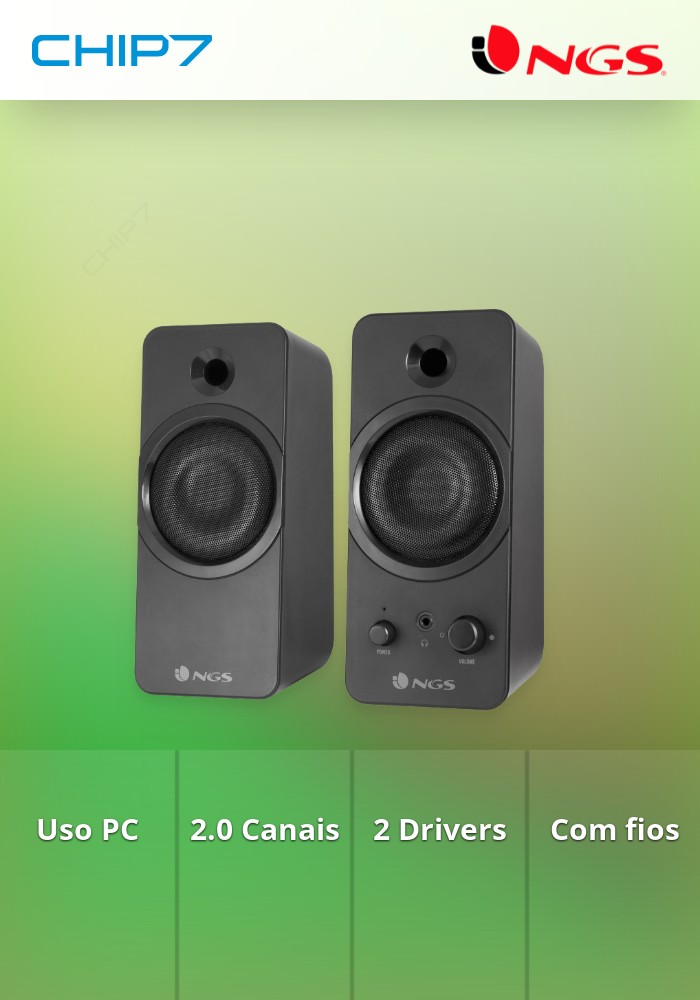 NGS COLUNAS GAMING SUPERBASS 20W USB BLACK | CHIP7