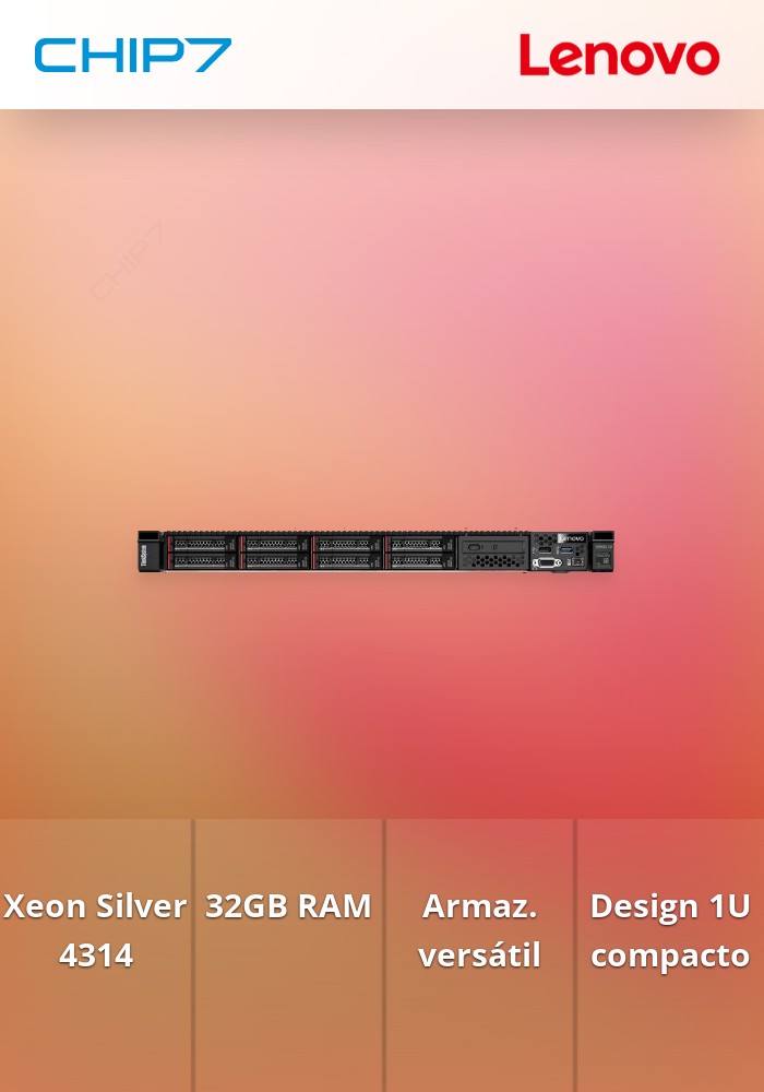 Servidor Lenovo ThinkSystem SR630 V2 7Z71 1U Xeon Silver 4314 32GB RAM ...